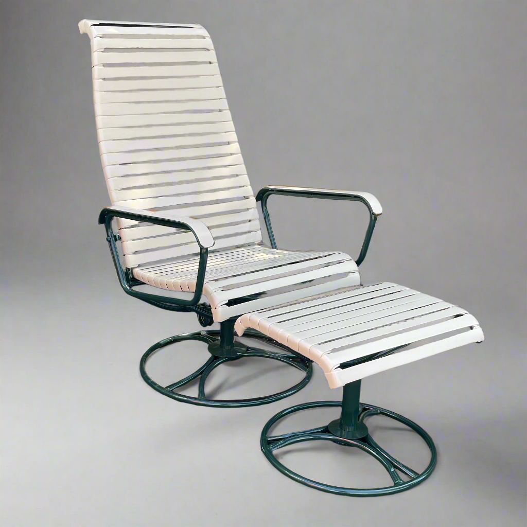 1969 Homecrest Model #68 Sacramento High Back Swivel Rocker + Ottoman ...